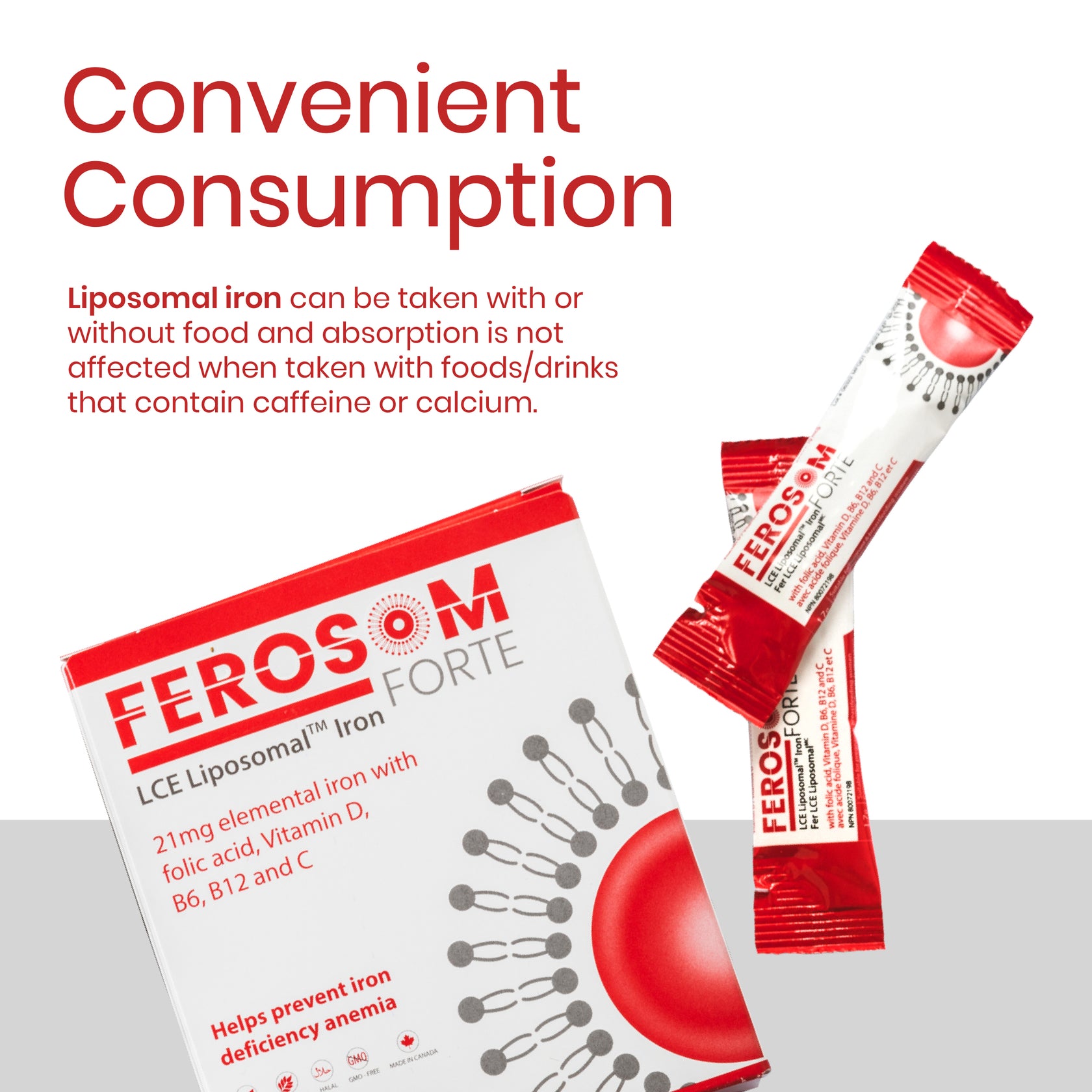 Ferosom Forte Iron Supplement Sachets | Ferosom Canada