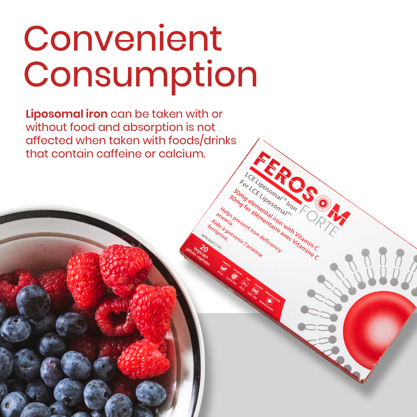 Ferosom Forte Iron Supplement Capsules | Ferosom Canada